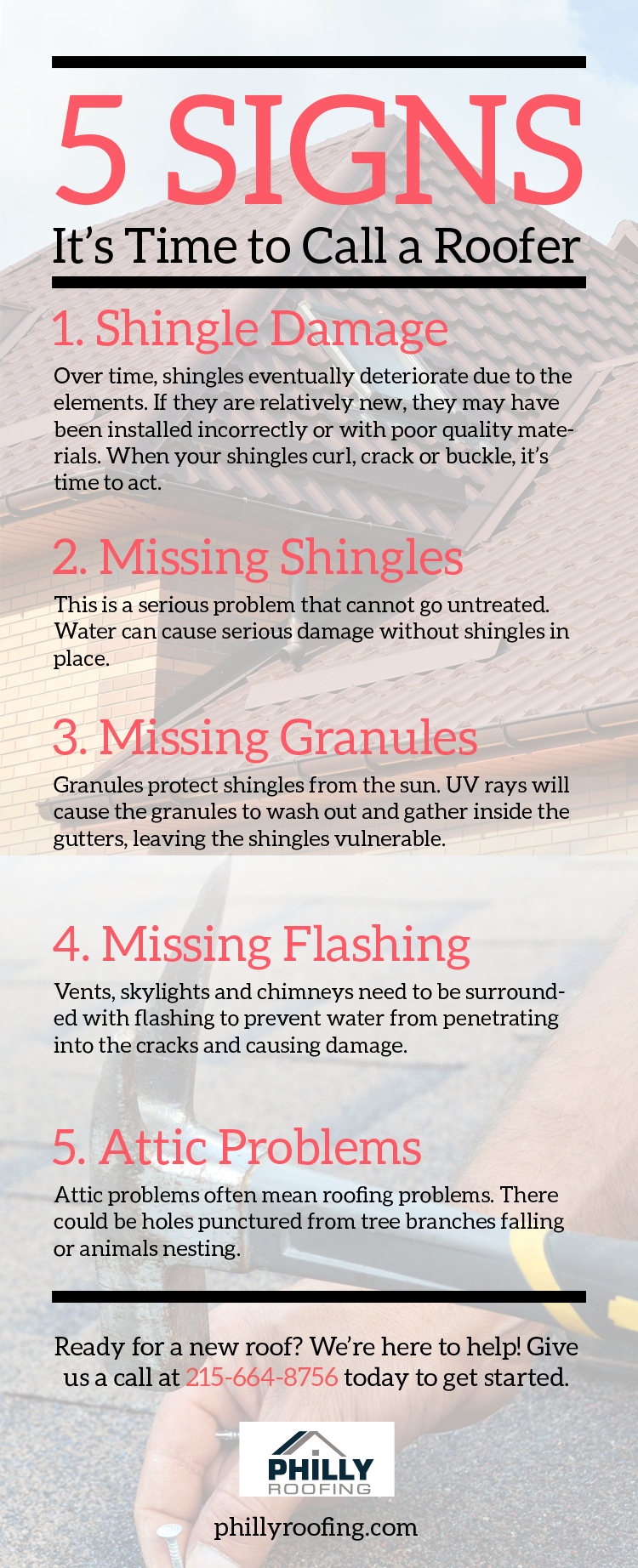 5 Signs It's Time to Call a Roofer (Infographic) | Philly Roofing | www ...